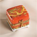 Limoges Red Dragon Square Box